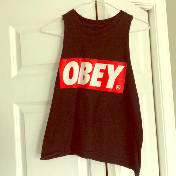 Obey | Tops | Cut Obey Black Muscle Tank Top | Poshmark